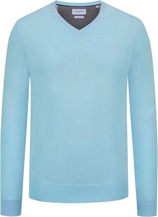 Tom Rusborg Pullover mit V-Ausschnitt aus einem Baumwolle-Seide-Mix in