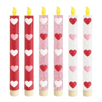 Generico Batteriebetriebene Kerzen | Herz-Kerzen mit flackerndem Licht f&uuml;r den Valentinstag - batteriebetriebene Kerzen mit flackerndem Flammeneffekt - f&uuml;r M&auml;n