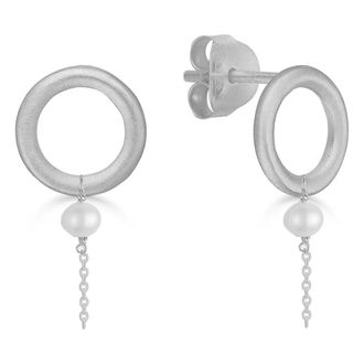 Frk. Lisberg Femme, Accessoires, Gris, Taille: ONE Size Perle Stud Earrings