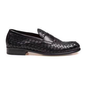 Doucal's Homme, Chaussures, Noir, Taille: 43 1/2 EU Mocassin en Cuir Tressé Noir