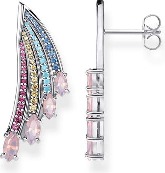 Thomas Sabo Ohrringe Bunter Kolibri Flügel silber, H2102-348-7, 3