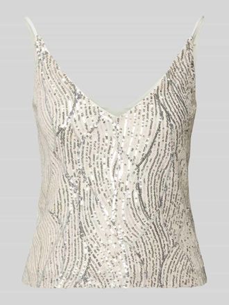 Swing Top mit V-Ausschnitt und Pailletten