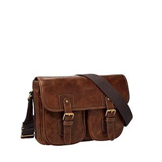Fossil Sac pour homme Greenville, Eco cuir/Eco cuir, sangle en polyester Trim Messenger cognac 31.2 cm L x 6.4 cm P x 23.5 cm H MBG9557222