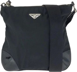 Prada Pre-owned Sac bandouli&egrave;re en nylon Tessuto &eacute;maill&eacute; - Femme - Pre-owned - Noir - Taille: ONE Size