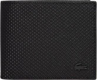 Lacoste Petit portefeuille Chantaco en cuir piqu&eacute; - unisex - Accessoires - Noir - Taille: ONE Size