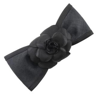 Chanel Barrette Cam&eacute;lia en Ruban de Satin Pre-owned - Femme - Pre-owned - Noir - Taille: ONE Size