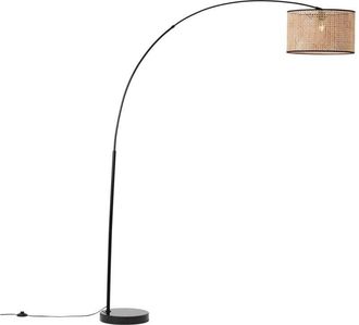 Brilliant lampadaire arc Wiley 2,1m bois clair/noir 1x A60, E27, 42W, adapté aux lampes normales (non incluses)
