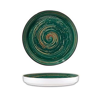 Wilmax England Wilmax - Assiettes plates gourmet SPIRAL - Forme originale - Design moderne - R&eacute;sistantes aux rayures - Polies &agrave; la main - Pour les restaurants - Id&eacute;e