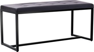 Clp Sitzbank Barci I Moderne Bank | Hochwertige Polsterbank mit schwarz pulverbeschichteten Eisengestell, Farbe:schwarz, Material:Kunstleder