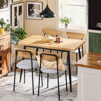 SoBuy SoBuy Ensemble de Table &agrave; Manger 5 Pi&egrave;ces avec Chaises Confortables, Ensemble Table et Chaises 4, Table de Cuisine Compacte pour Petits Espaces