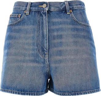 Valentino Garavani Femme, Shorts, Bleu, Taille: W27 Short en denim VGold