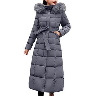Generic Manteaux longs pour femmes, vestes dext&eacute;rieur en duvet avec cordon de serrage - Veste boutonn&eacute;e pour femme - Manteaux dhiver longs et imperm&eacute;ables pou