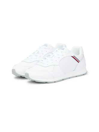 Tommy Hilfiger Sneaker TOMMY HILFIGER MAXLITE 1A, Herren, Gr. 43, wei&szlig;, Leder, Schuhe Sneaker, Freizeitschuh, Halbschuh, Schn&uuml;rschuh, Streifen in Tommy Farben