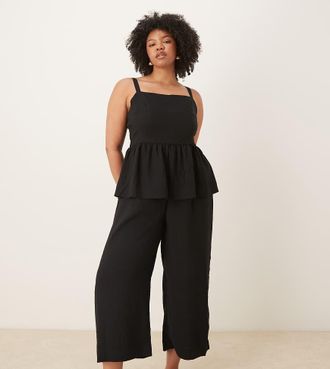 Asos Curve ASOS DESIGN Curve - Combinaison avec taille &agrave; basque - Noir