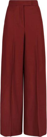 Max Mara Femme, Pantalons, Rouge, Taille: 34 FR Cotton Gabardine Jersey Pantalons