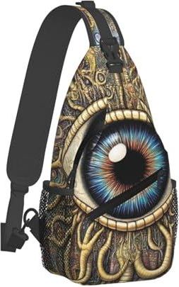 Generic Casual Sacoche Port&eacute; &eacute;paule Art psych&eacute;d&eacute;lique dun oeil extraterrestre Sling Sac &agrave; Bandouli&egrave;re Multifonction Sac DEpaule pour &eacute;cole Camping Randonn&eacute;e