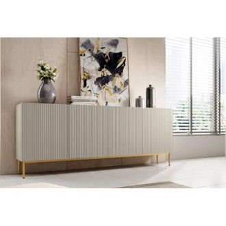 BOBOCHIC Bobochic - Buffet 4 portes 200 cm kasha Pieds or Beige