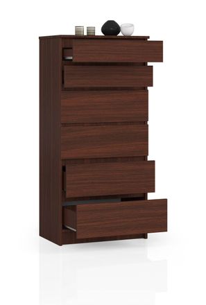 Generic BDW Kommode mit 6 Schubladen, Sideboard, Multifunktionsschrank, Wohnzimmer, Esszimmer, Schlafzimmer 60x130x40cm (Wenge)