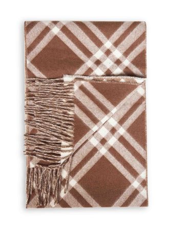 Burberry Cashmere Check Scarf - Brown