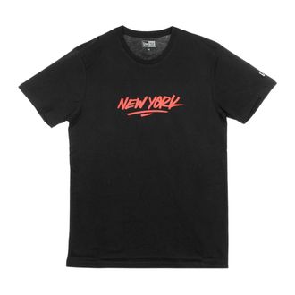 New Era Homme, Tops, Noir, Taille: S Noir/Rouge Tee Contemporain T-shirt Homme