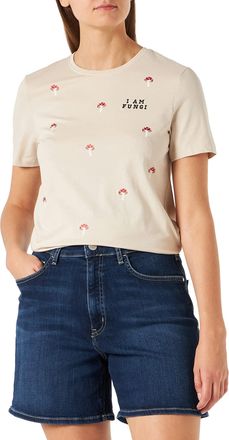 Only Womens ONLKITA REG S/S FUNGING Box JRS Top, Pumice Stone/AOP:Fungi, S