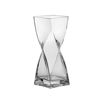 Leonardo Leonardo Volare Vase, geschwungene dynamisch geformte Blumenwase mit massivem Eisboden, handgefertigtes Klarglas, H&ouml;he 30 cm, 014103