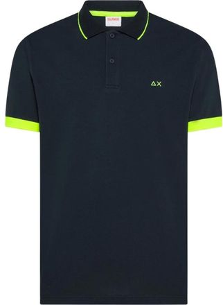 Sun 68 Homme, Tops, Bleu, Taille: XL Polo Small Stripe Fluo S/S