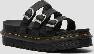 Dr. Martens Hydro Blaire Slide Sandalen, Leder in Schwarz, Größe: 36