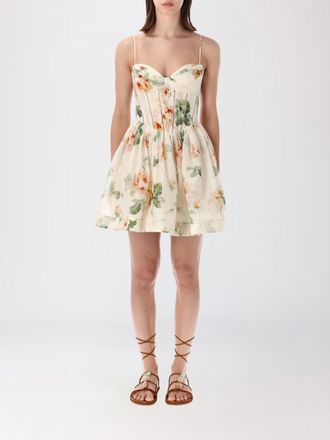 Zimmermann Carousel Bustier-Minikleid von aus Leinen und Seide mit Allover-Blumendruck