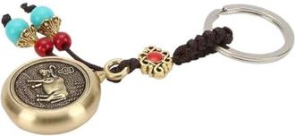 Generic Porte-cl&eacute;s en laiton avec douze porte-cl&eacute;s pouvant tourner et transporter des pendentifs en laiton pour attirer la richesse et la richesse sangle de p