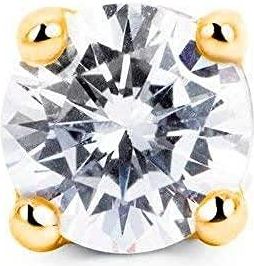 Singularu Boucle doreille seule Mini Spark. Argent sterling 925 avec finition plaqué or 18 carats. Fermoir poussette. Bijoux pour femme