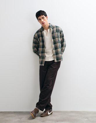 Abercrombie & Fitch chemise oversize en flanelle &agrave; carreaux-Vert
