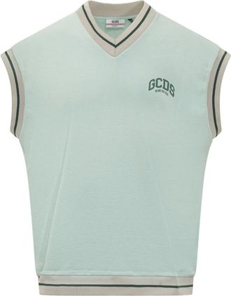 GCDS Gcds, Homme, Pulls, Vert, Taille: M Sleeveless Tricots