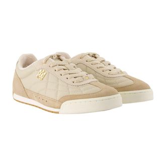 Amiri Womens Pacific Flat Sneakers - Amiri Leather Beige Calfskin Shoes