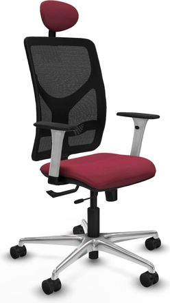 Piqueras y Crespo Ergonomischer Stuhl mit schwarzen und wei&szlig;en Armlehnen, h&ouml;henverstellbare Lendenwirbelst&uuml;tze und festes Kopfteil, ausgestattet mit Syncro/Traslack. Sc