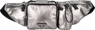 Prada Crossbody Bags - Prada Silver Line Triangle Crossbody Bumbag - Gr. unisize - in Silber - f&uuml;r Damen