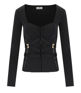 Elisabetta Franchi VESTE BUSTIER NOIRE ELISABETTA FRANCHI