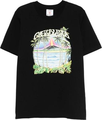 Casablanca Homme, Tops, Noir, Taille: S Volcano Short Sleeve T-shirt