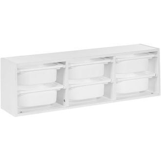 Beliani Etag&egrave;re Murale avec 6 Bo&icirc;tes &agrave; Tiroirs Chambre dEnfant Panneau Particules Plastique Blanc Tobin