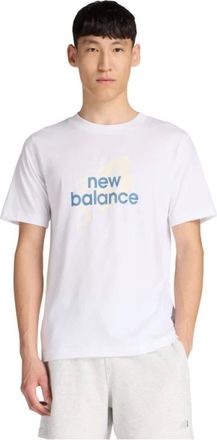 New Balance Homme, Tops, Blanc, Taille: M T-shirt Logo Anglar