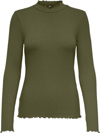 Jacqueline de Yong Jdyfransiska L/S Highneck Top JRS Noos, Maglia Manica Lunga Donna, Verde (Dark Olive), XL