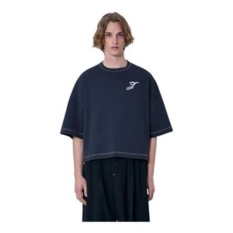Jacquemus Homme, Sweatshirts et sweats &agrave; capuche, Bleu, Taille: XS The Logo T-shirt