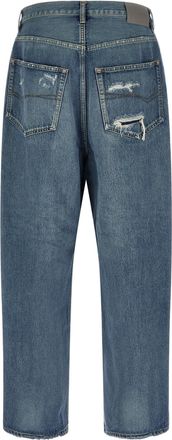 Balenciaga Mens Blue Cotton Relaxed Fit Jeans Clothing