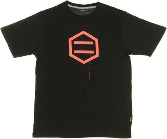 Dolly Noire Hexagon Schwarz & Rot Herren T-Shirt - - Tops - Herren - Schwarzk - XL