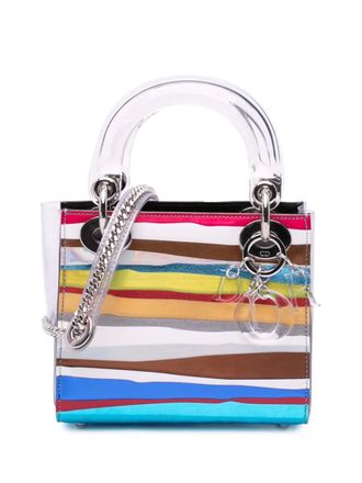 Dior minu sac à bandoulière Wang Guangle PVC Technical Fabric Lady Dior (2019-2024) - Blanc