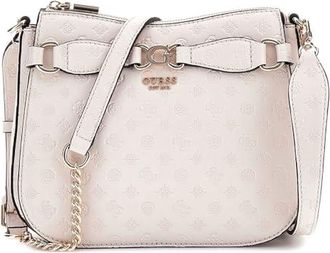Guess Arlena Logo Crossbody Hobo Taupe Logo