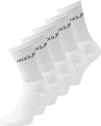 Jack & Jones Tennissocken JACK & JONES JACREGEN TENNIS SOCK 5 PACK NOOS, Herren, wei&szlig; (wei&szlig; pack:wei&szlig;, wei&szlig;, wei&szlig;, wei&szlig;), Baumwollmischung, unifarben, elastisch, S