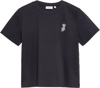 Comma Kurzarmshirt T-Shirt T-Shirt mit Schmucksteinen