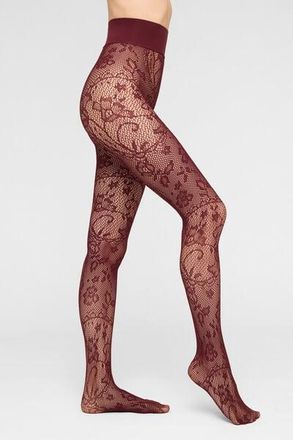 Calzedonia Netzstrumpfhose Mit Liberty-blumenmuster Bordeaux
