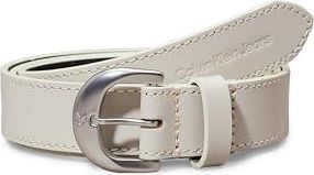 Calvin Klein Jeans Ceinture Femme Classic Round Leather Belt en Cuir, Beige (Eggshell), 130 cm